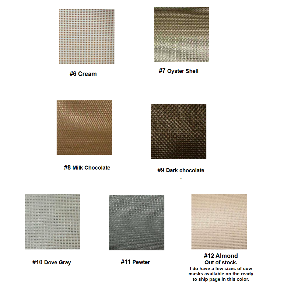 Cow fly masks, Cattle supplies, calf fly masks, PVC coated mesh cow fly ...